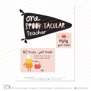 Teacher Thanks Halloween Printable Kit Hand Illustrated - Etsy