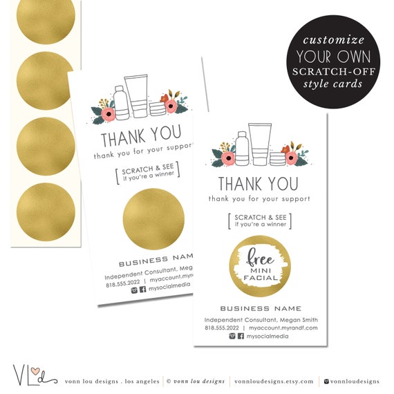 Printable scratch off cards original hand illustrated | Etsy