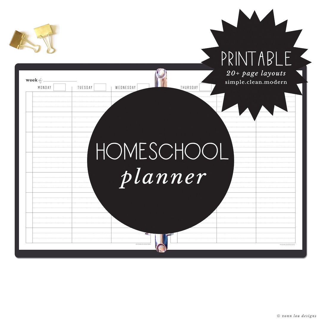 Printable Homeschool Planner Traditional Homeschool Plan Ahead Log Book ...