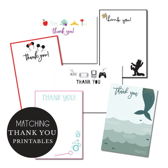 THANK YOU Note ADD on Match Any Invitation in the Shop | Etsy