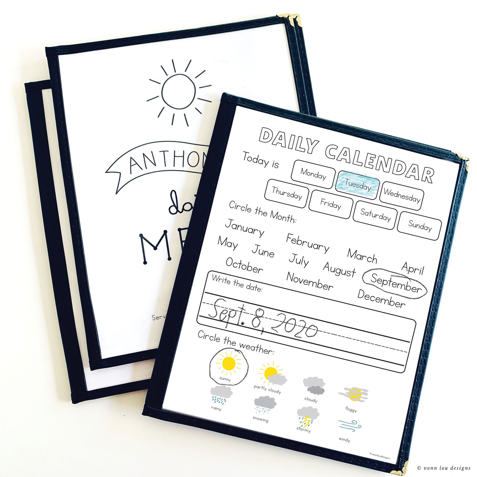 Daily Calendar Circle Time Calendar Hand Illustrated | Etsy