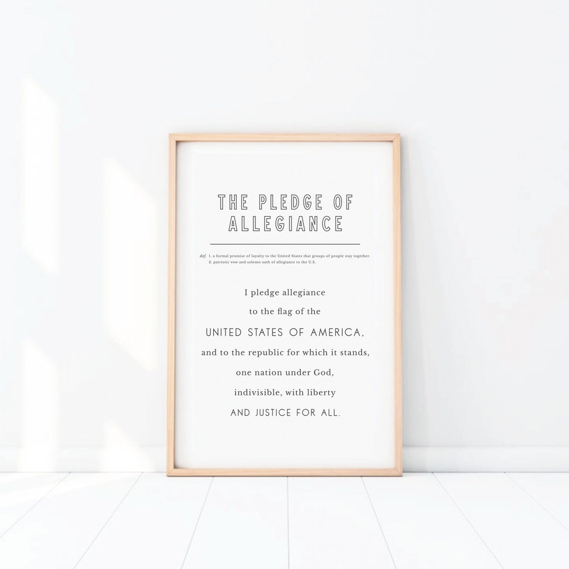 Pledge of Allegiance Poster Hand Illustrated Printable - Etsy