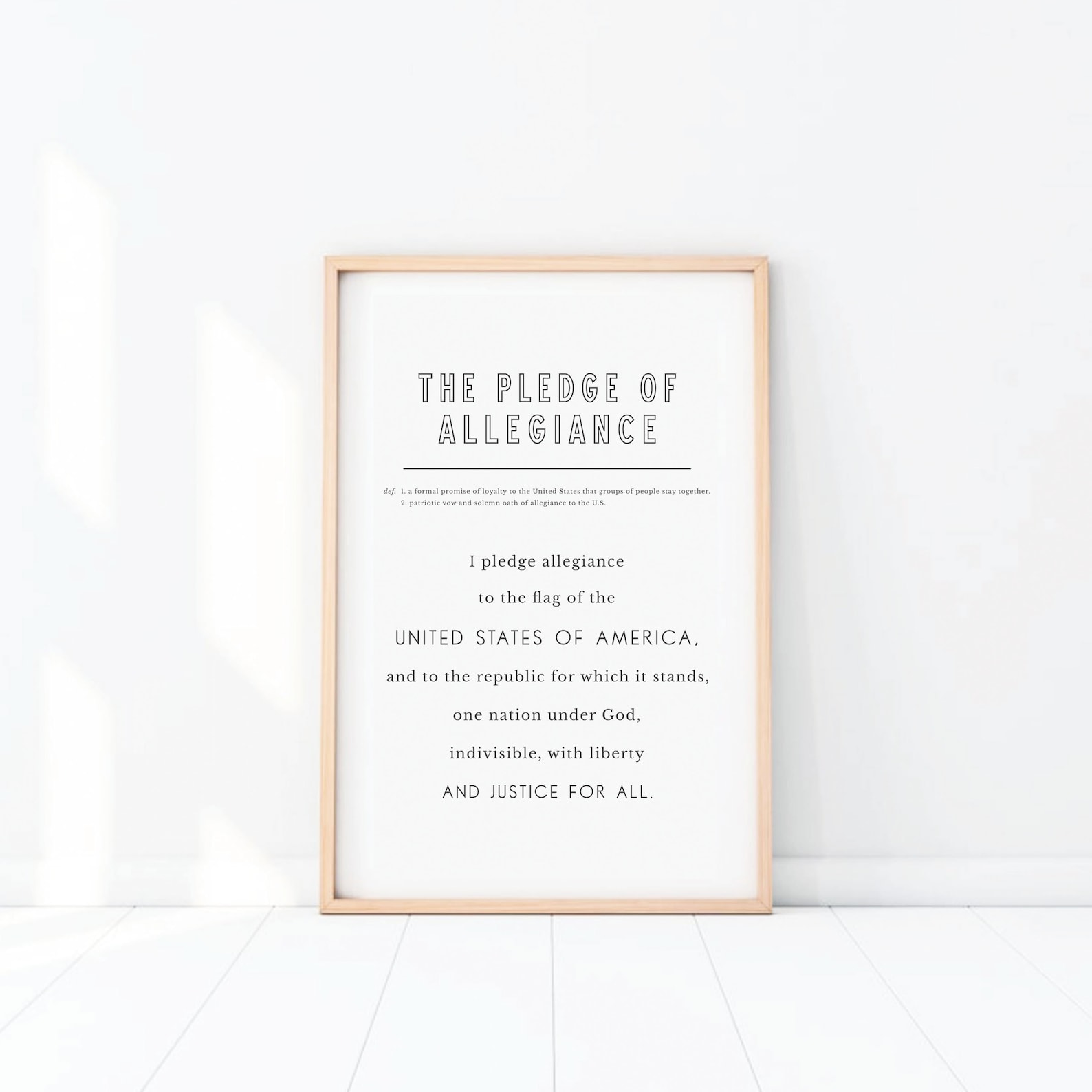 Pledge of Allegiance Poster Hand Illustrated Printable - Etsy