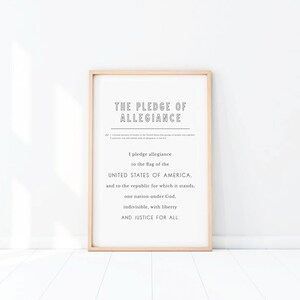 Pledge of Allegiance Poster Hand Illustrated Printable Instant Download ...