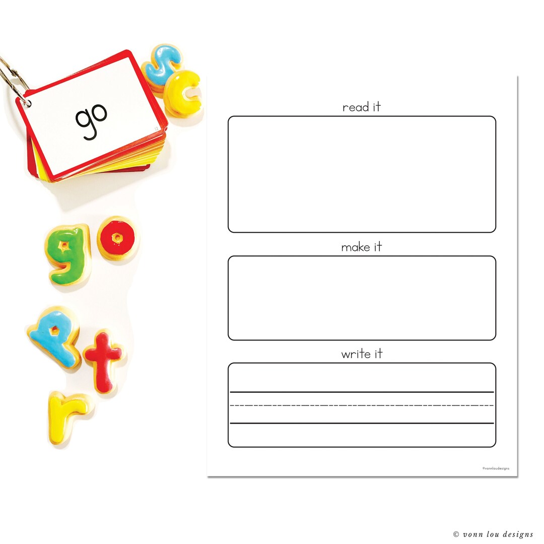 Sight Word Practice Printable Instant Download DIY Read It Make It ...