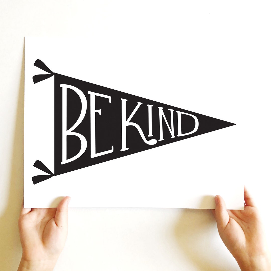 Be Kind Art Print Hand Lettered Custom Art Kids Decor Be Kind Kindness ...