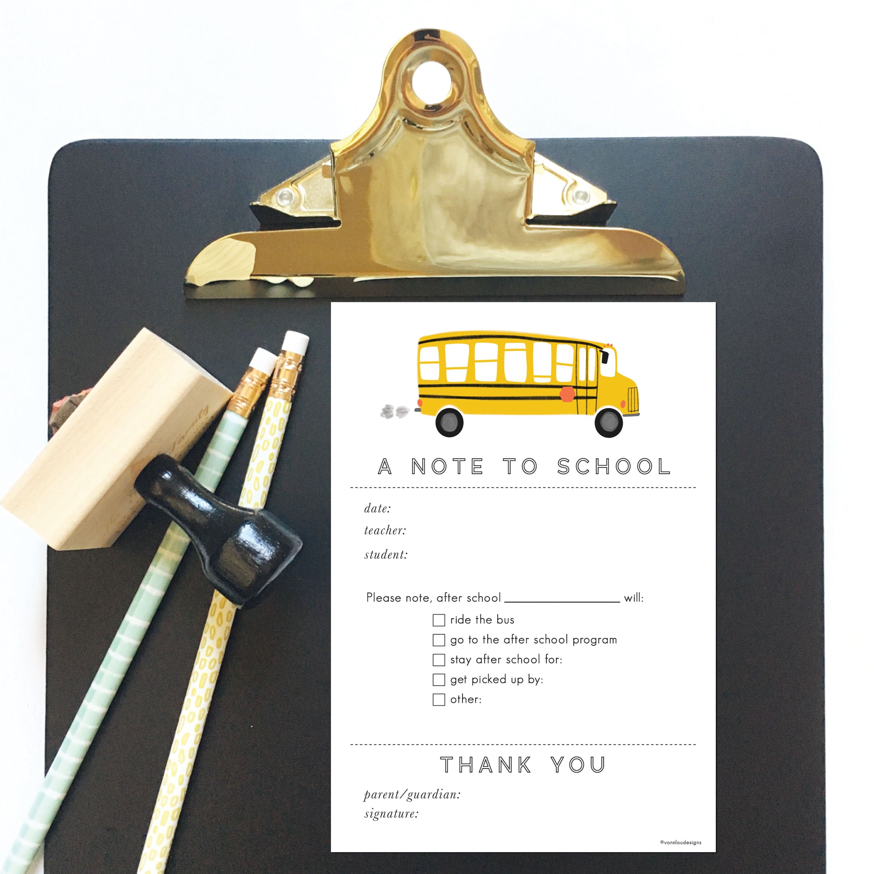 School Transportation Note - Note From Home - Bus Note - Note to ...