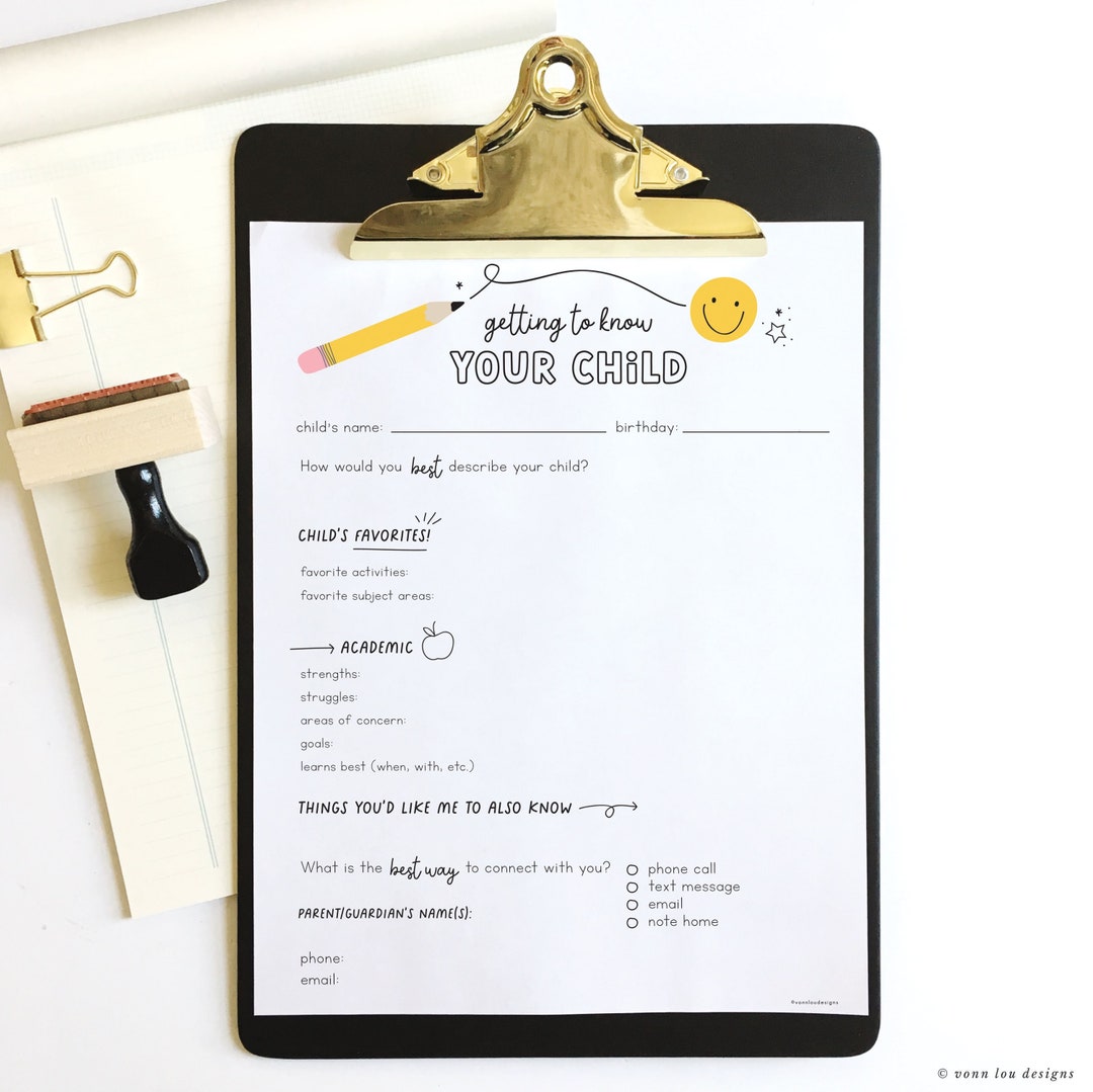 Student Survey - Student Favorites - Getting to Know You - Teacher to ...