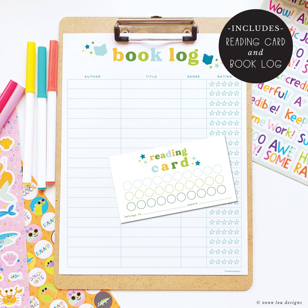 Reading Card and Book Log Reward Card Printable Download - Etsy