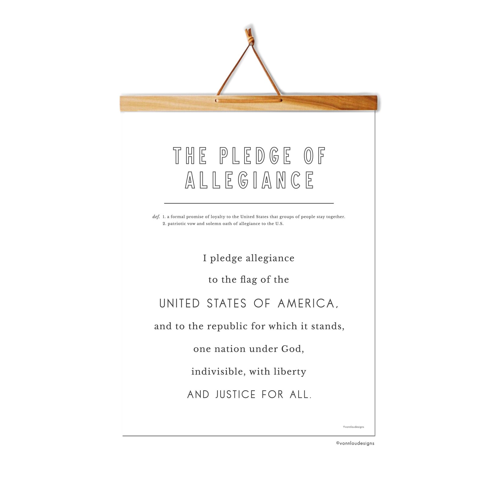 Pledge of Allegiance Poster Hand Illustrated Printable - Etsy