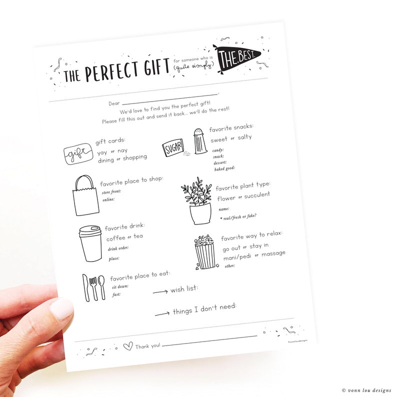 Perfect Gift Survey Teacher Favorites Teacher Survey Pta - Etsy