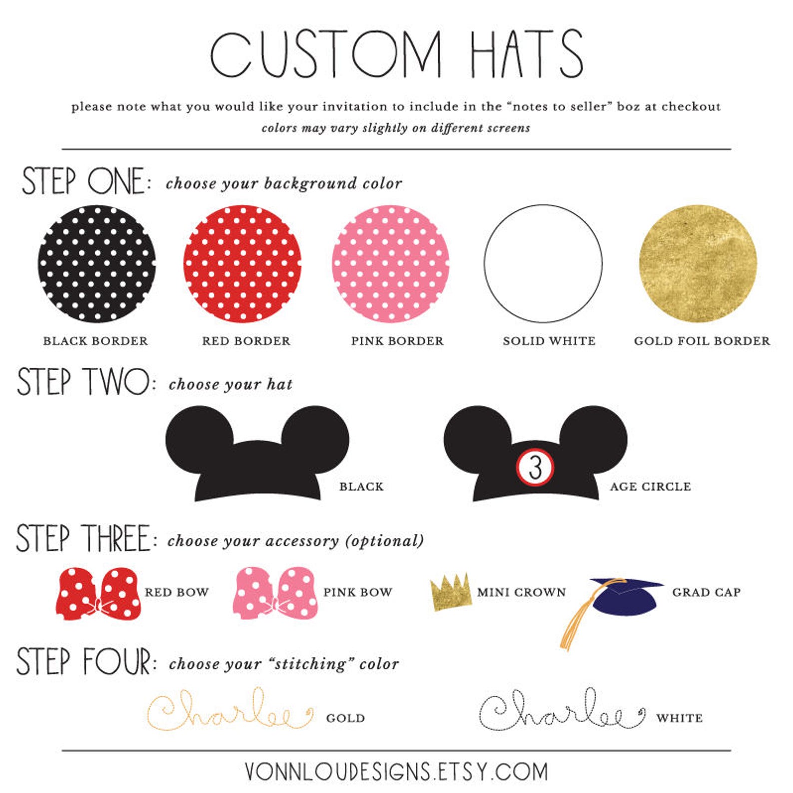 Mouse Ears Invitation Personalized Mouse Ear Hat Hand | Etsy