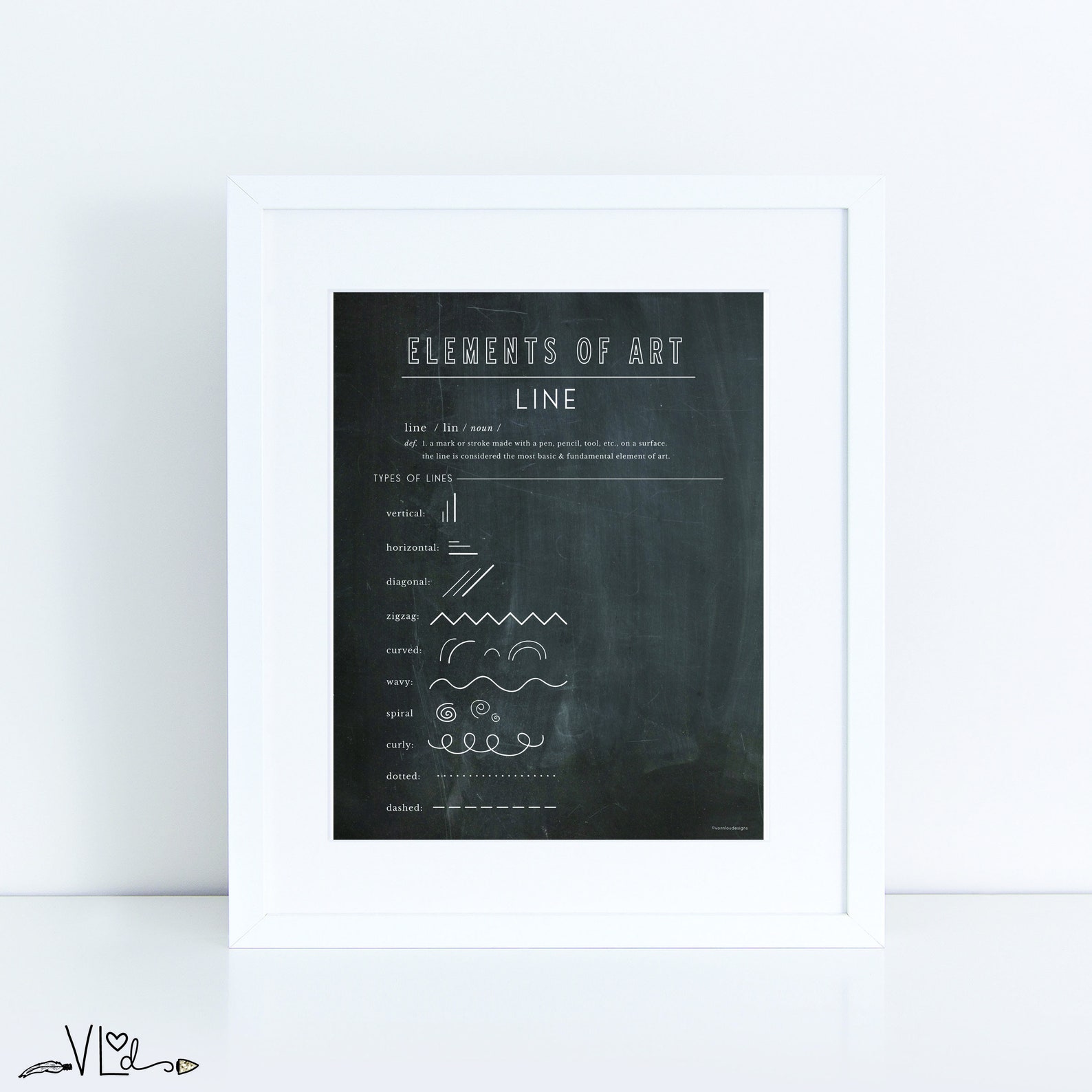 Element of Art Lines Chart Hand Illustrated Printable | Etsy