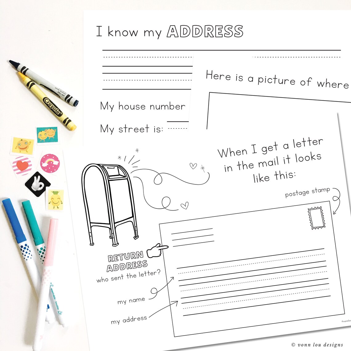 Address Practice Where I Live House Address Hand | Etsy