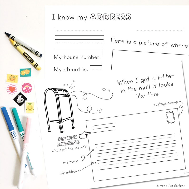 Address Practice Where I Live House Address Hand | Etsy