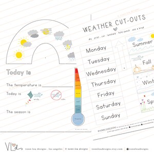 Weather Station Printable Daily Weather Circle Time Hand Illustrated ...