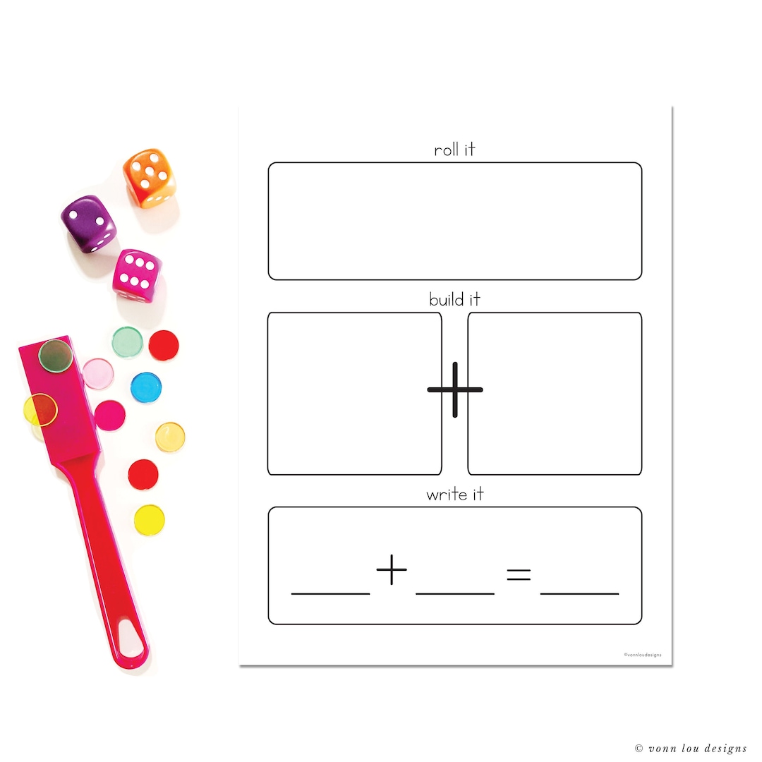 Math Practice Adding Practice Printable Instant Download DIY Roll It ...