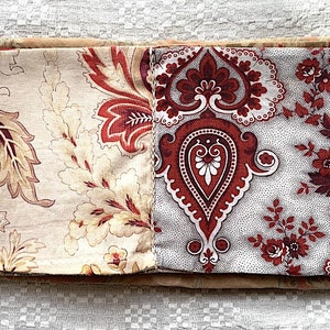 Handmade Sampler Booklet of Antique Red French Floral Fabrics - Etsy