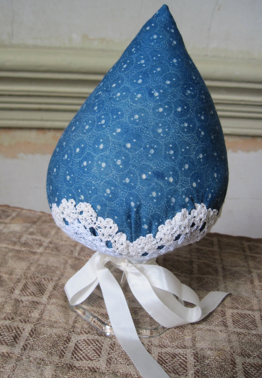 Large Indigo Blue Calico Make-do Strawberry Pincushion Cotton - Etsy