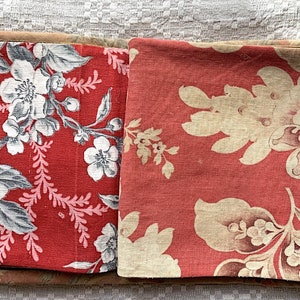 Handmade Sampler Booklet of Antique Red French Floral Fabrics - Etsy