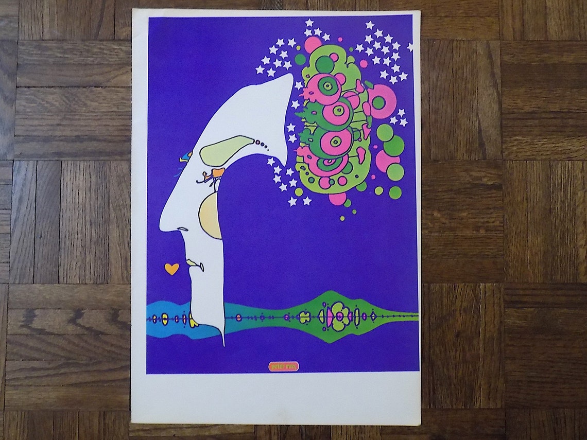 Vintage 20th C. Lithograph-peter Max Poster-c.1970-folio Size - Etsy
