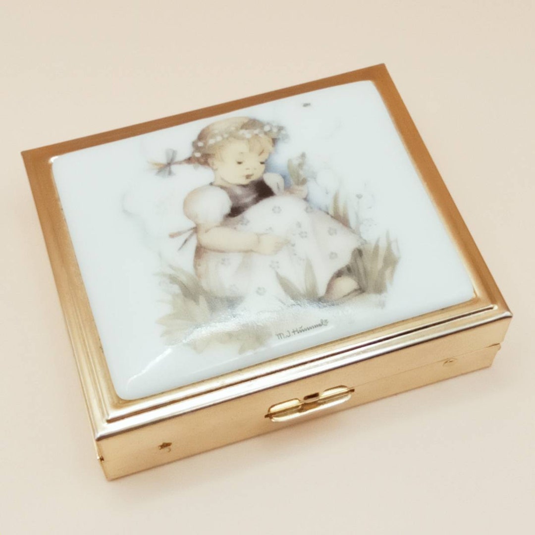MJ Hummel Goebel Lily of the Valley Flower Girl Trinket Pill Box ...
