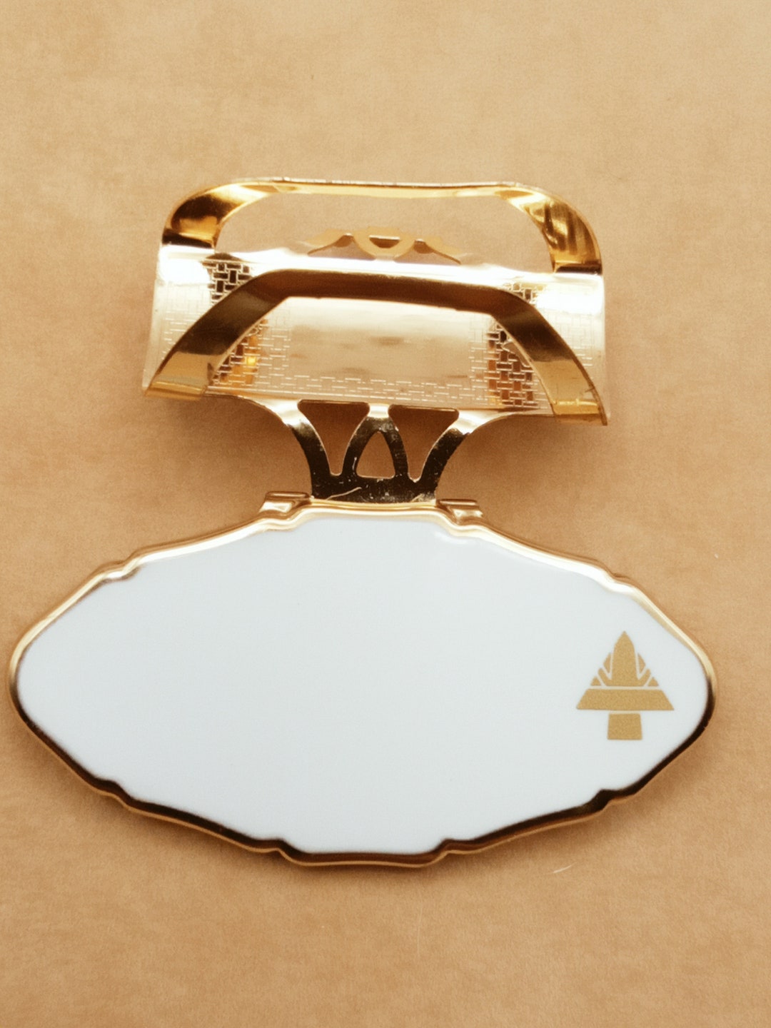 Vintage Stratton Christmas Tree White Enamel Goldtone Lipview,gift for ...