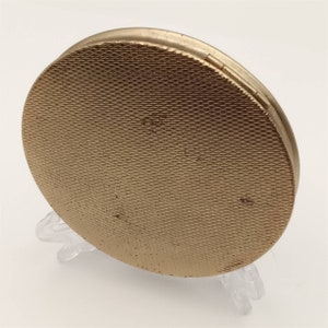 1950s Embroidered Design Brass Powder Compact Unused 8cm Gift for Her ...