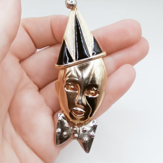 1950s Pierrot Brooch - Classic 1950s Clown Brooch in … - Gem