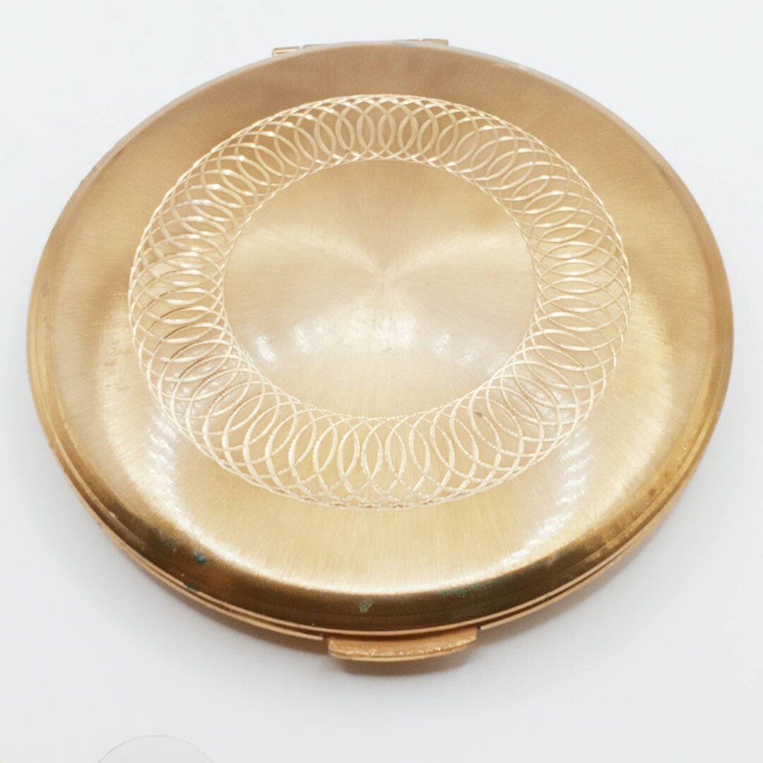 Stunning Vintage Kigu of London Engine Turned Goldtone Powder Compact ...