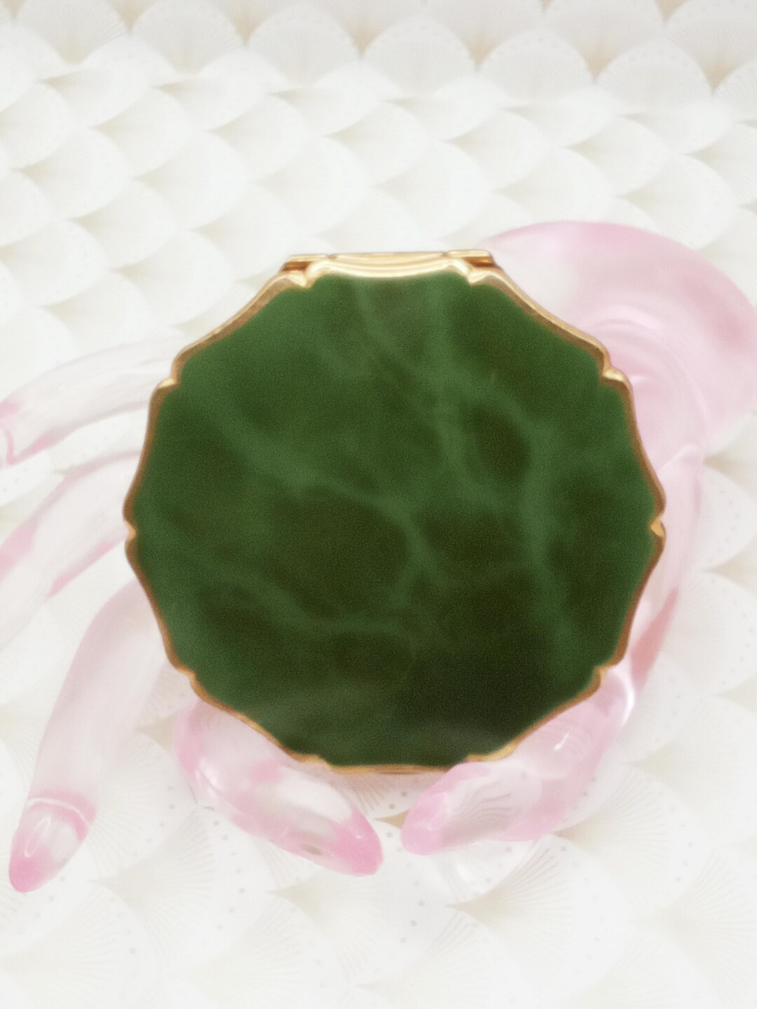 1960s Vintage Stratton Green Marble Design, Powder Compact 8cm,gift for ...