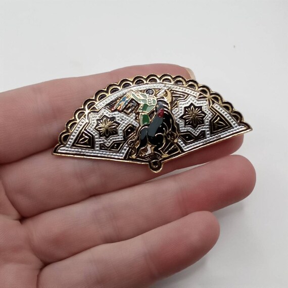 1960s Vintage Spanish Matador Damascene Fan Shaped br… - Gem