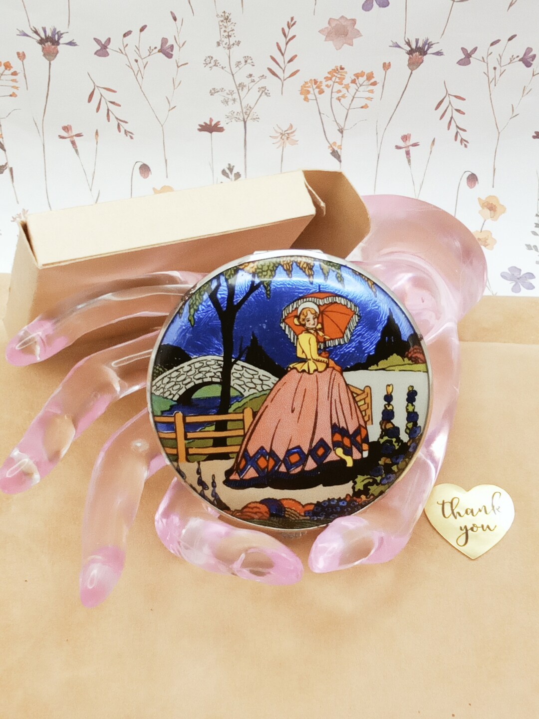 New Art Deco 1930s Gwenda Enamel Tap Flap Compact New Old Stock, Foiled ...