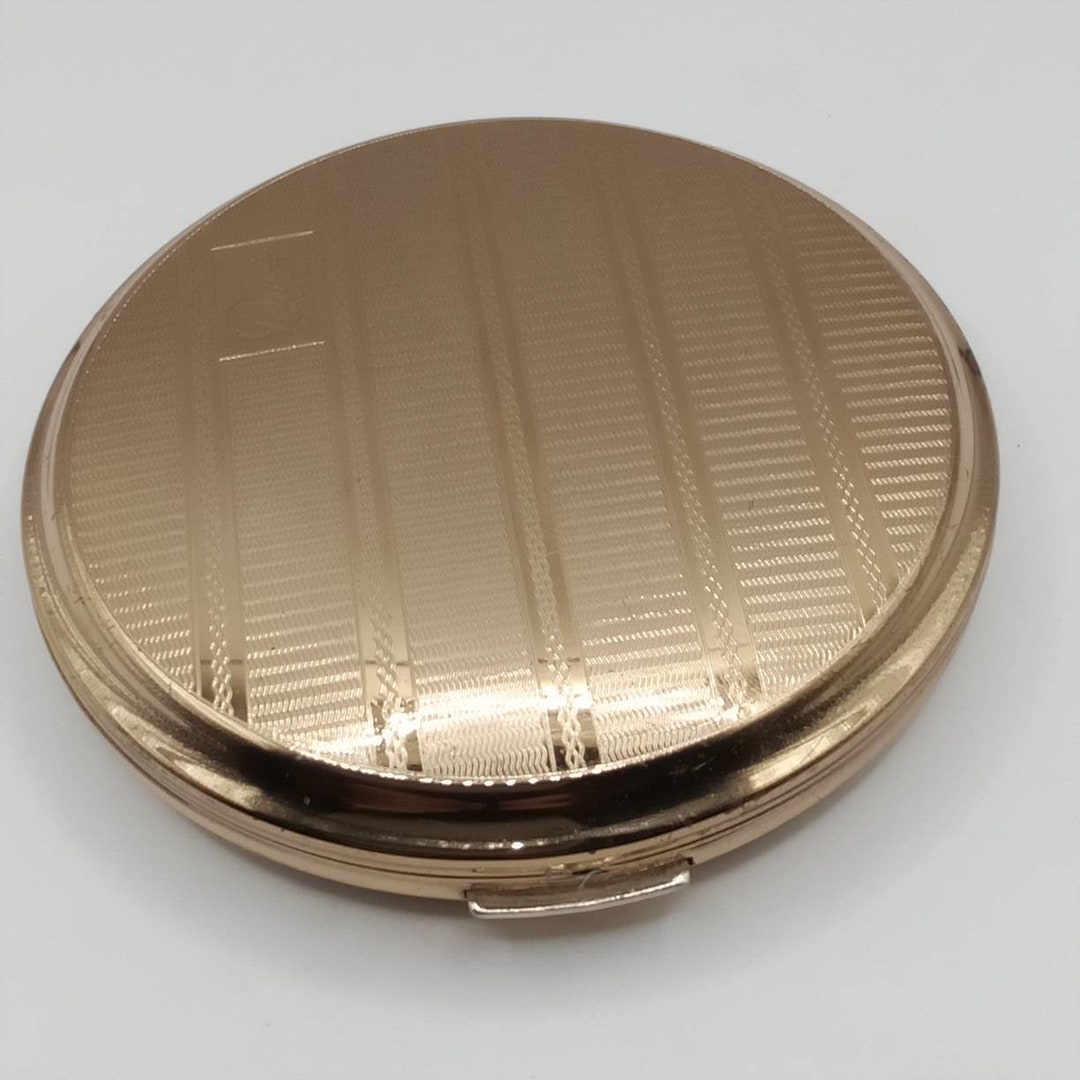 Stunning Vintage Stratton Diamond Cut Goldtone Powder Compact 7cm Gift ...