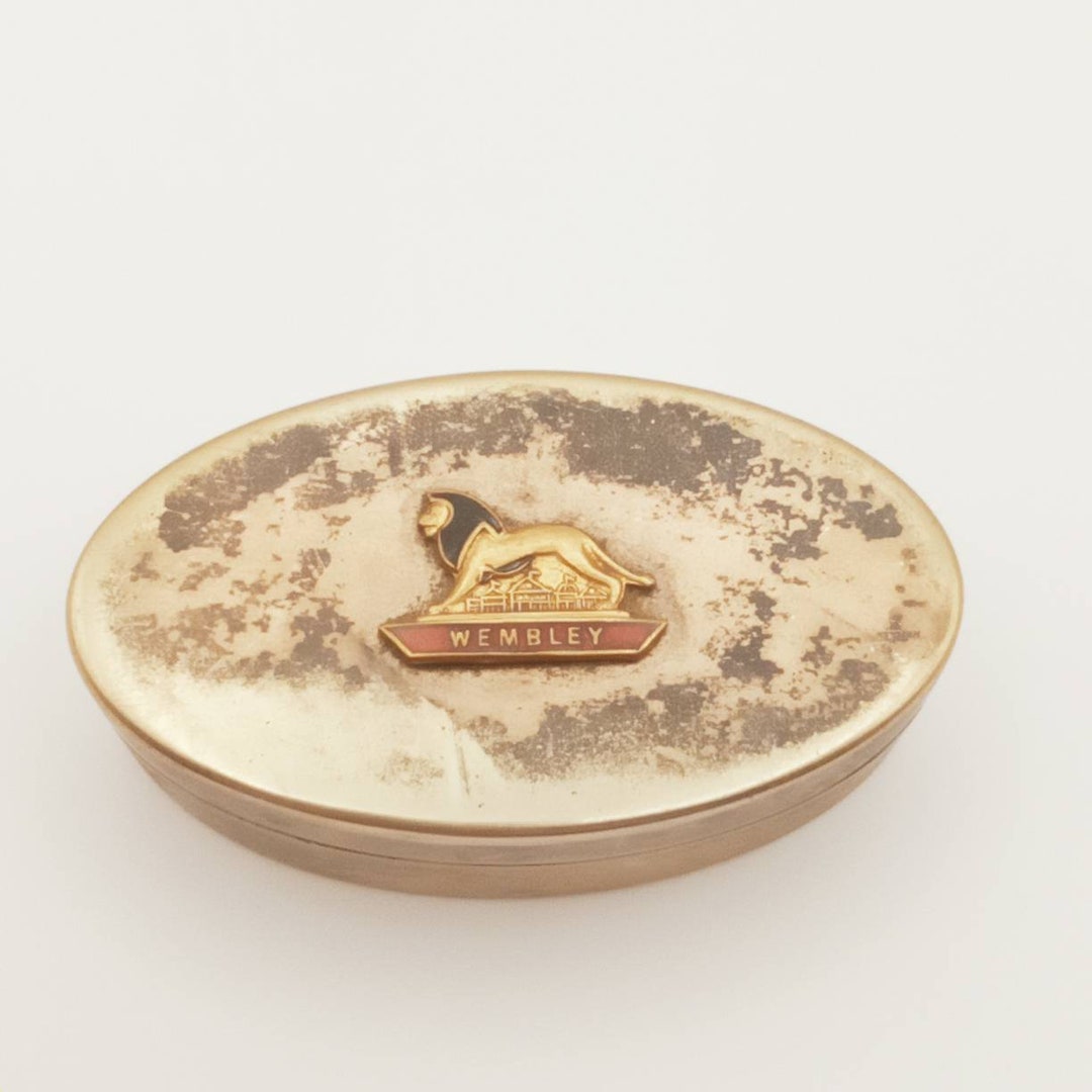 Vintage Wembley London Souvenir Tin Brass Oval Shaped, 7x2cm,pillbox ...