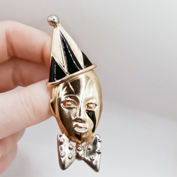1950s Pierrot Brooch - Classic 1950s Clown Brooch in … - Gem