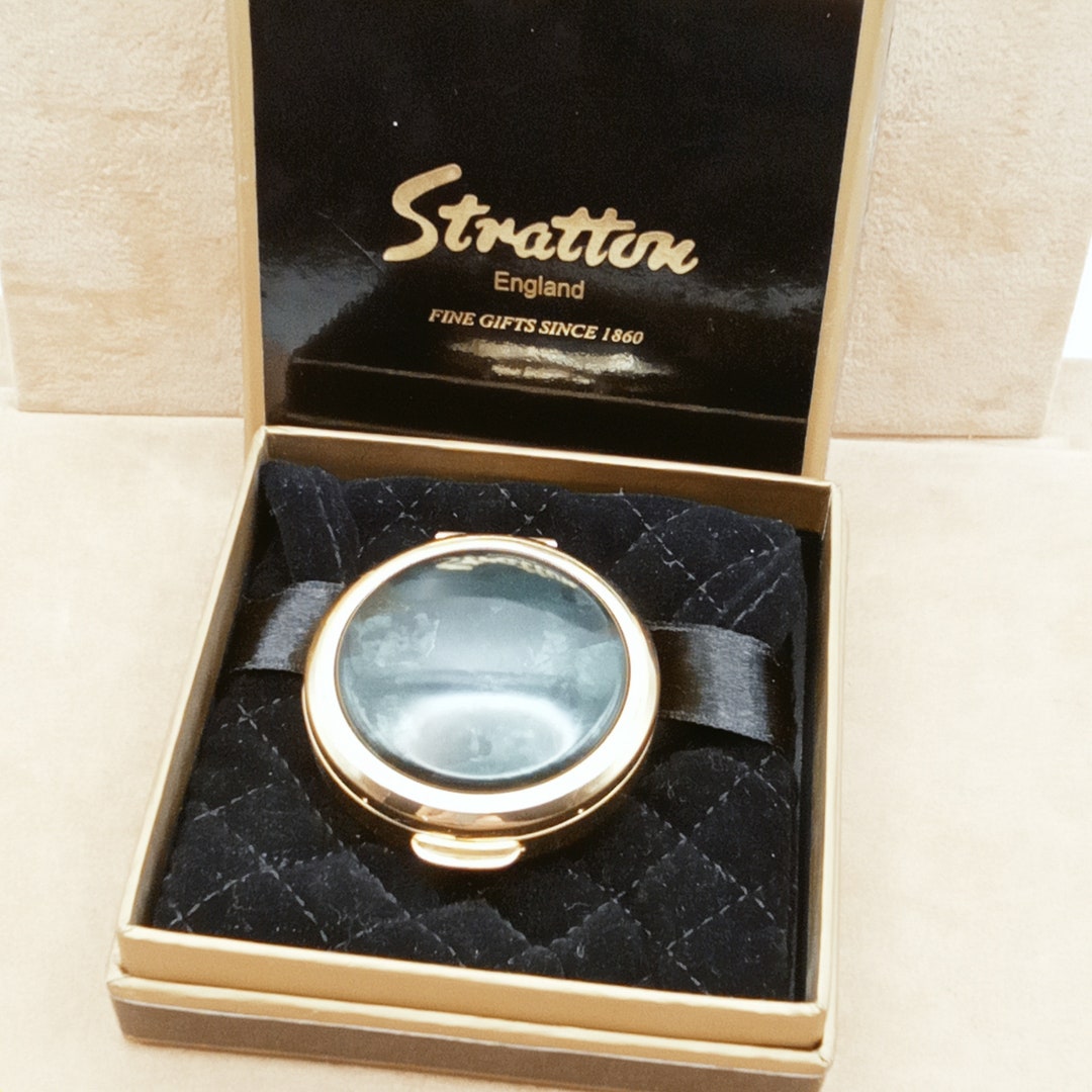 Stratton Mini Box Marbled Green Gold Tone Vintage Trinket/pill/snuff ...