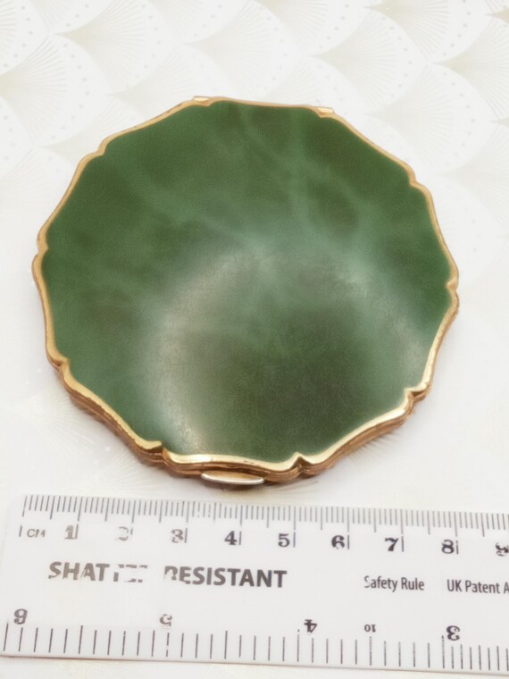 1960s Vintage Stratton Green Marble Design, Powder … - Gem
