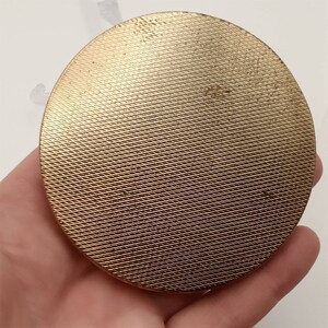 1950s Embroidered Design Brass Powder Compact Unused 8cm Gift for Her ...