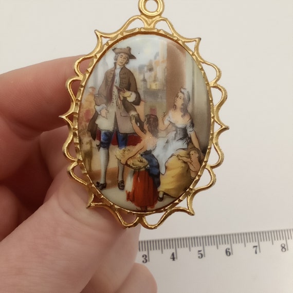 Vintage Napoleonic Fragonard Limoges Pendant Brooch ,… - Gem