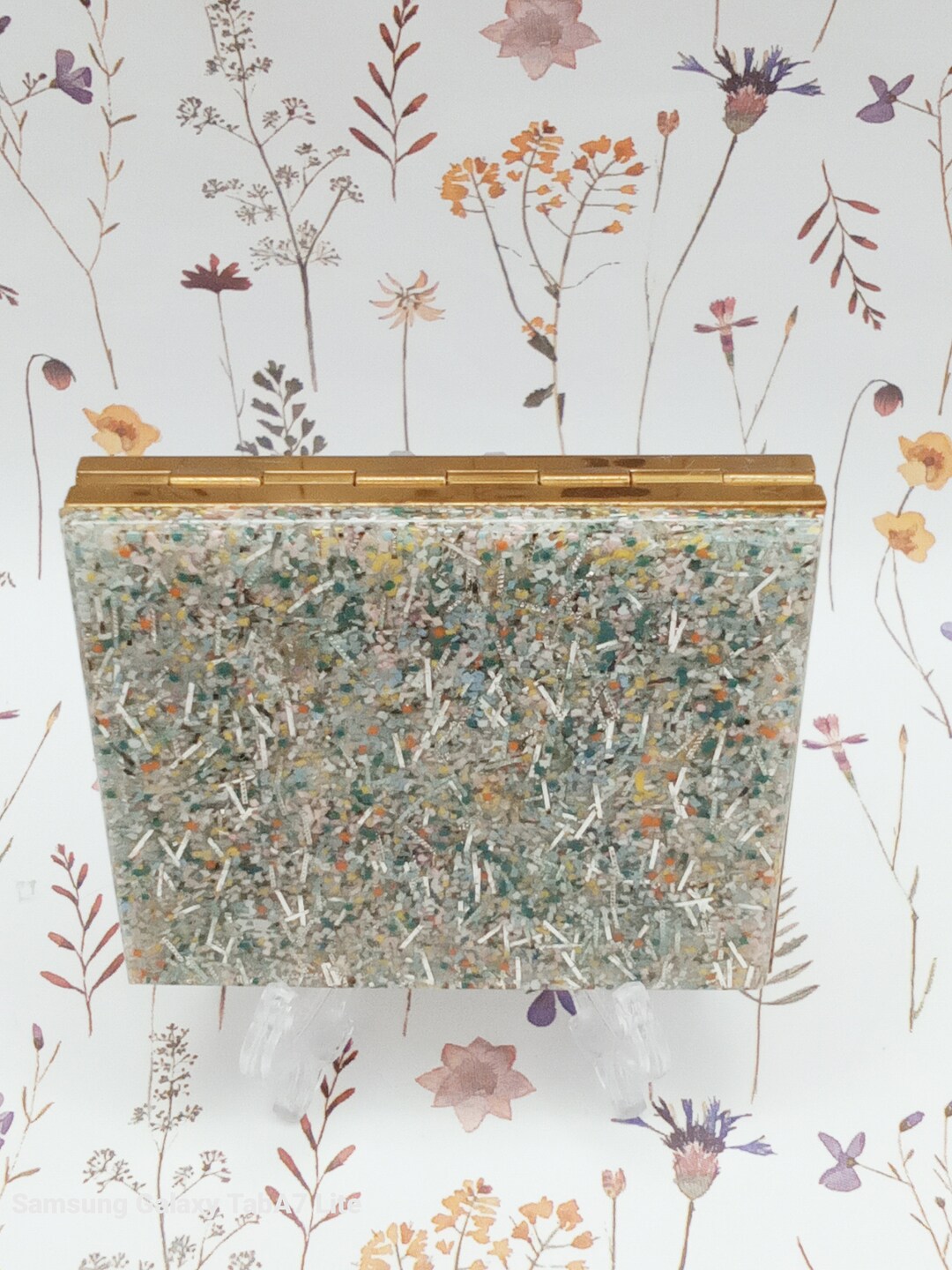 1960s Lucite American Confetti Design Powder Compact Gift for Her ...