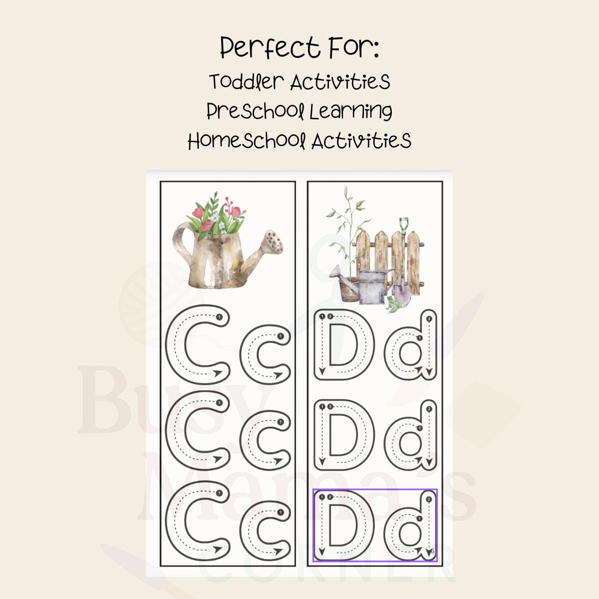 Garden Alphabet Tracing Worksheets | Preschool Letter Practice | A-Z ...