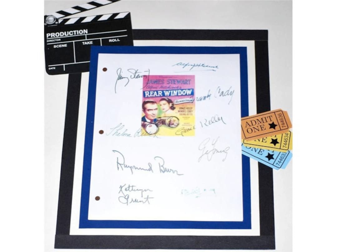 Rear Window Movie Screenplay Script Autographed Alfred Hitchcock, James ...