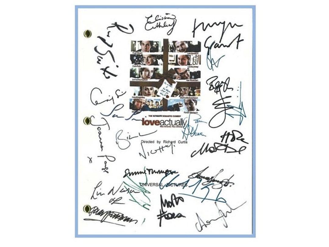 Love Actually Movie Script Signed Screenplay Autographed Alan Rickman ...