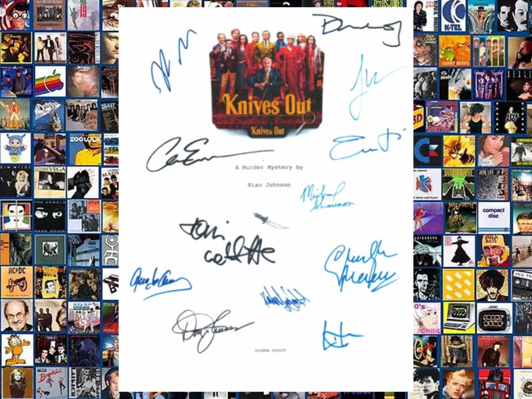 Knives Out Movie Script Signed Screenplay Daniel Craig, Chris Evans ...