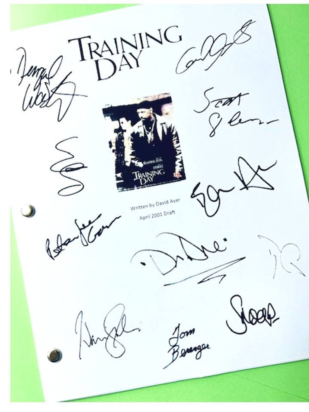 Training Day Movie Script Signed Denzel Washington, Ethan Hawke, Eva ...
