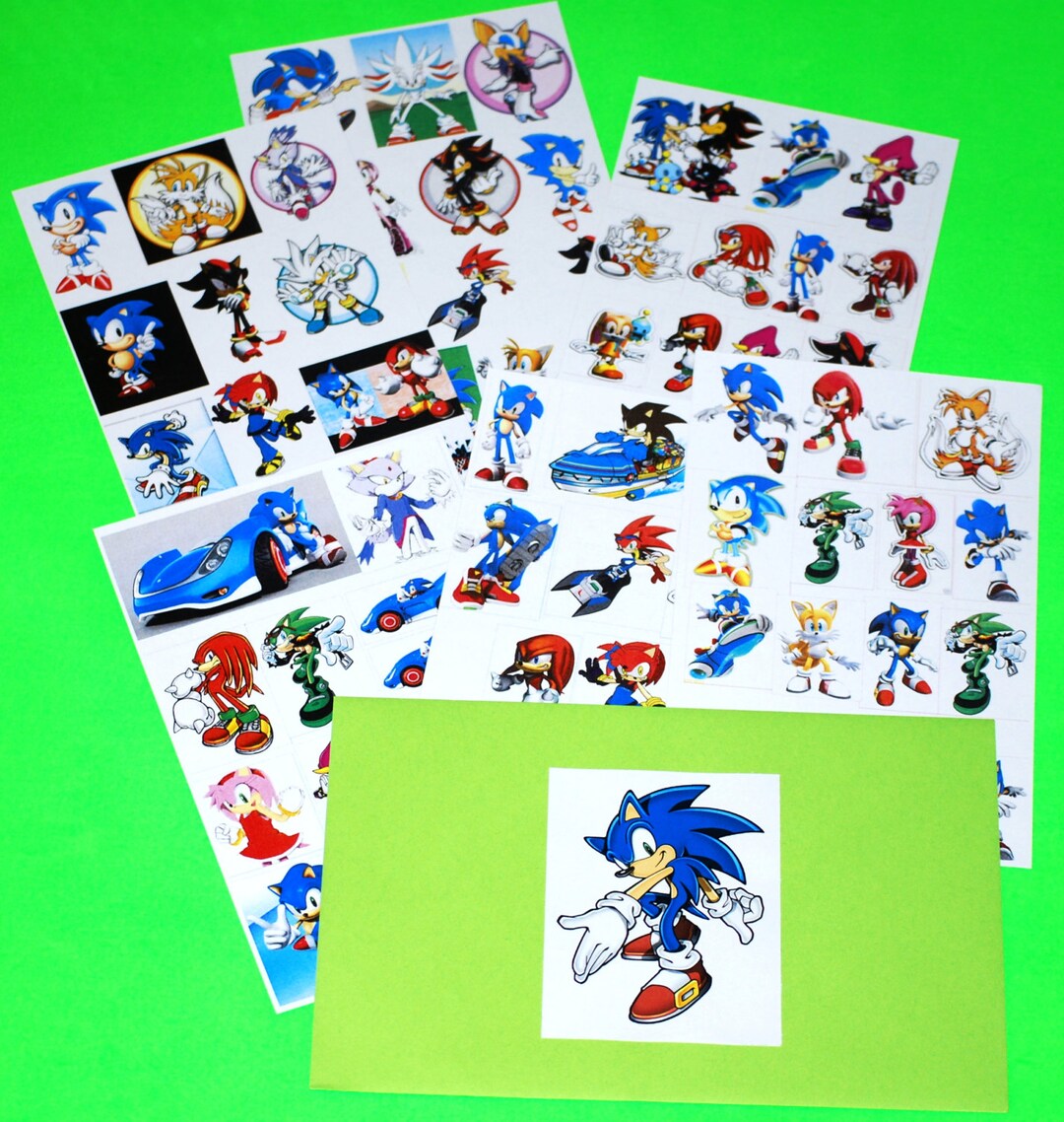 Sonic the Hedgehog 77 Cut and Peel Stickers Birthday Party Favors ...