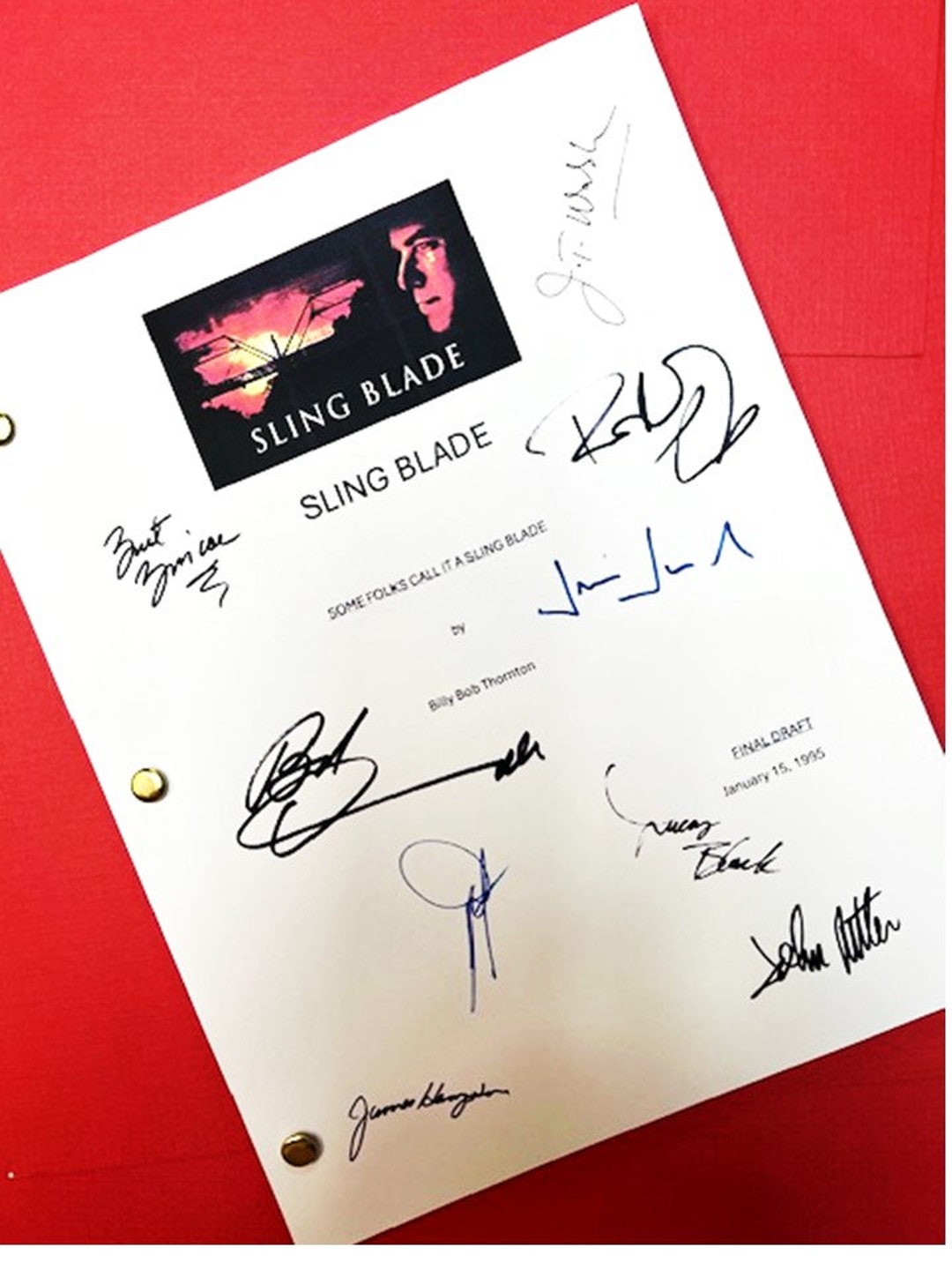 SLING BLADE Movie Script Signed Billy Bob Thornton, Robert Duvall ...