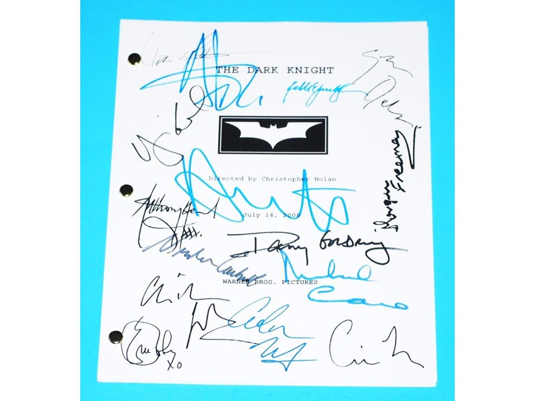 THE DARK KNIGHT Movie Script (2008) Signed Autographed Health Ledger ...