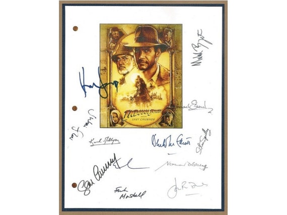 Indiana Jones and the Last Crusade Movie Script Signed | Etsy